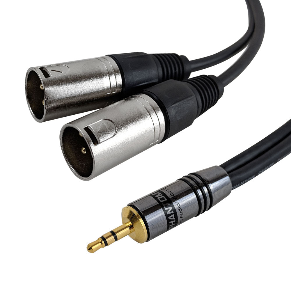 Premium Y-Splitter 3.5mm to 2x XLR Male Unbalanced Cable