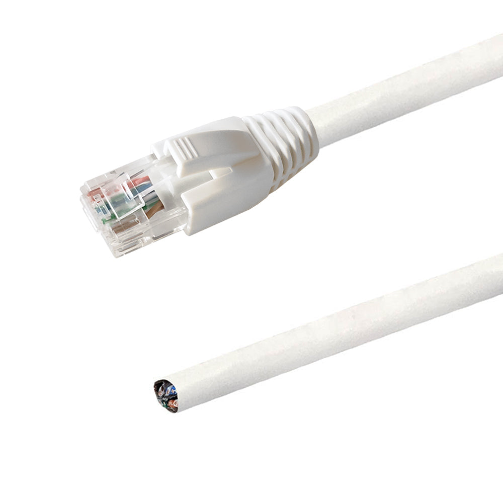RJ45 to Blunt CAT6A Solid UTP Pigtail Cable - Molded Style Boot - CMR/
