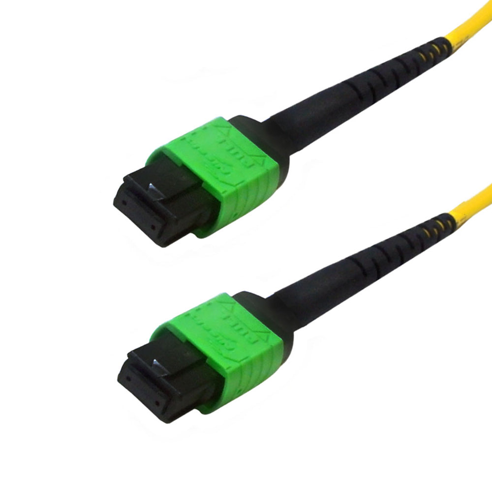 12-Fiber Singlemode MPO/MTP APC Female no guide pins to MPO/MTP APC Fe