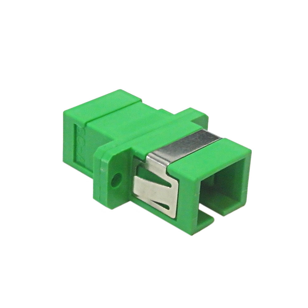 SC/SC APC Fiber Coupler F/F Singlemode Simplex Ceramic Panel Mount, Gr