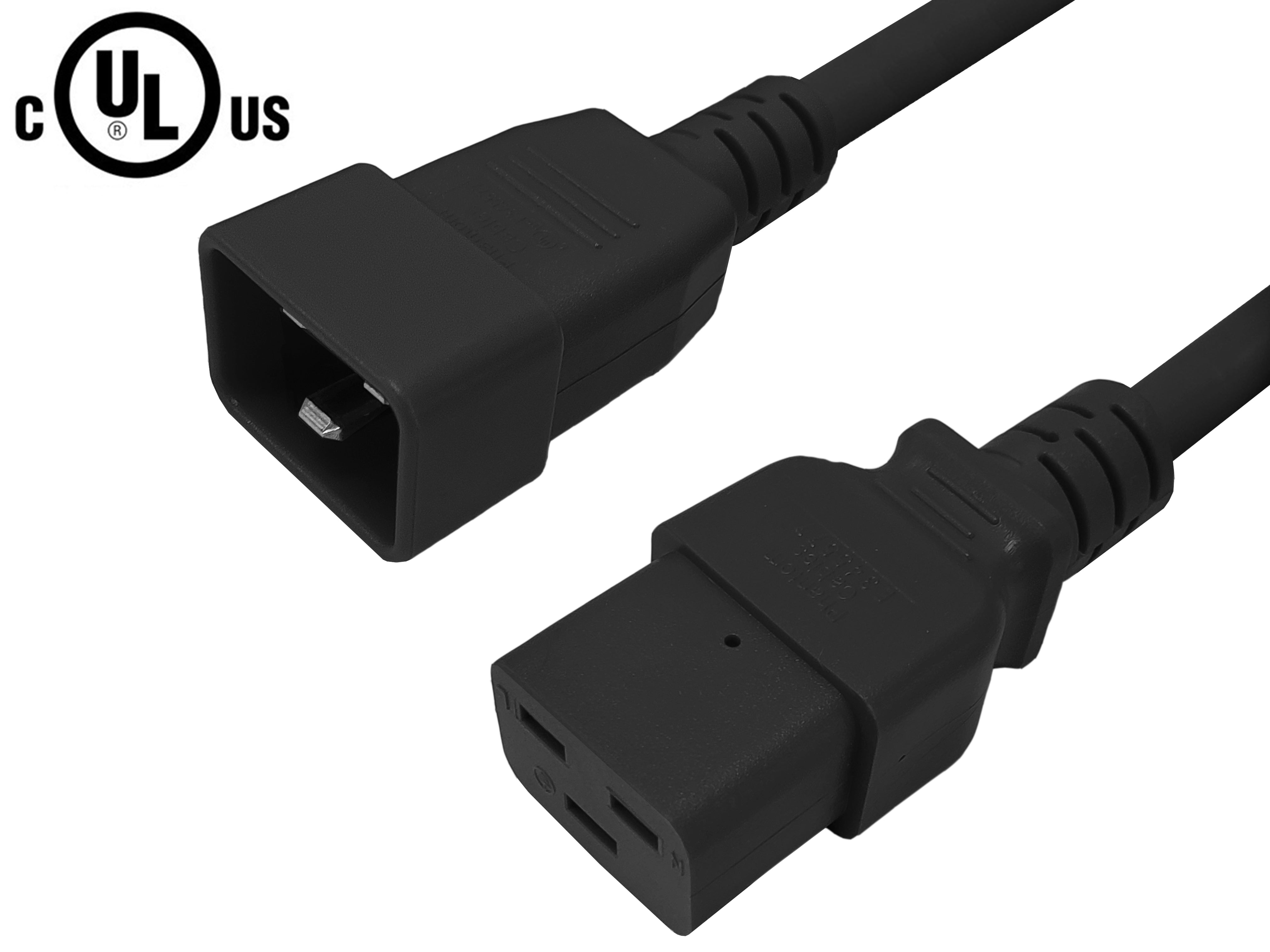 IEC C19 to IEC C20 Power Cable -12AWG (20A 250V) - SJT Jacket