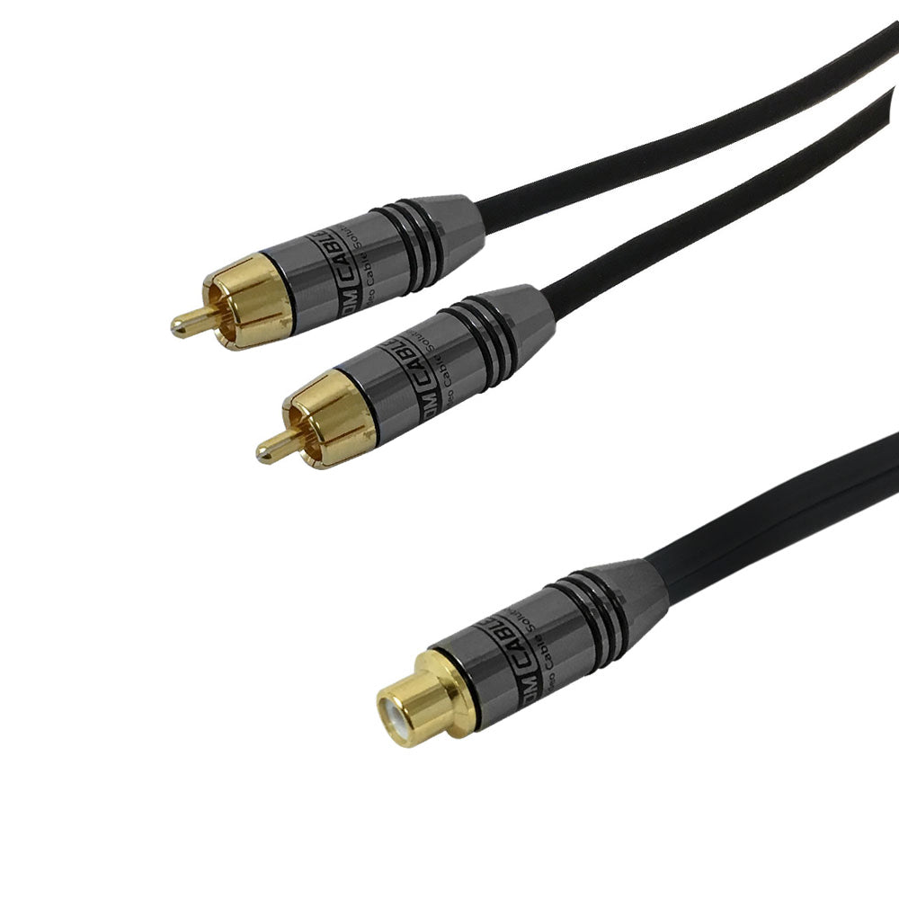 Premium Phantom Cables Single RCA Female to 2x RCA Male Audio Cable FT