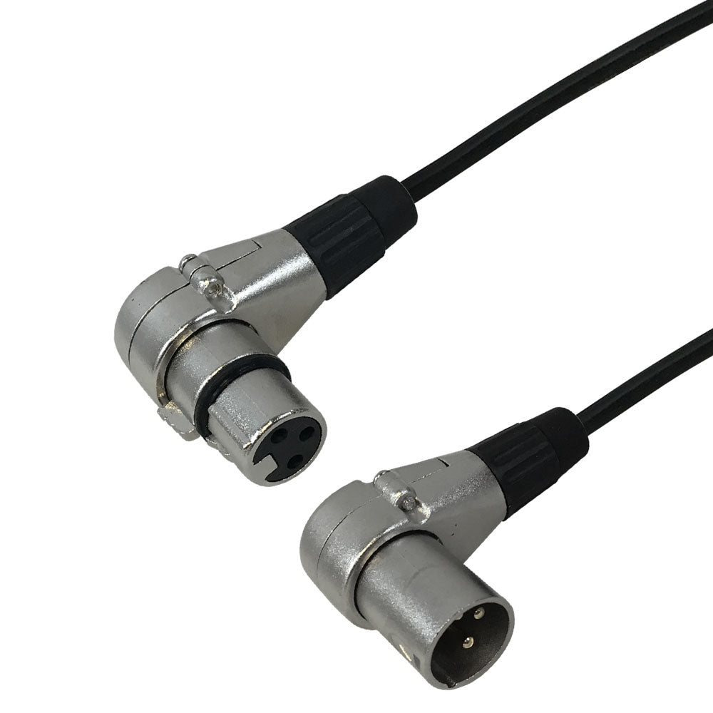 Premium Phantom Cables XLR Microphone Right Angle Male To Right Angle